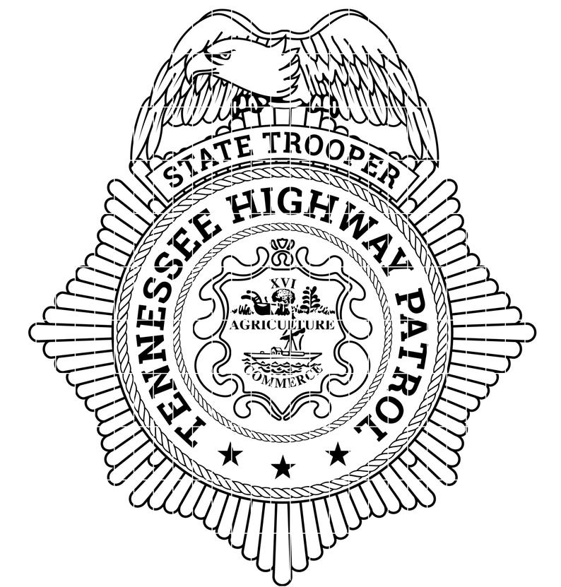 Tennessee Highway State Trooper Badge Vector File Cnc Laser Cutting ...