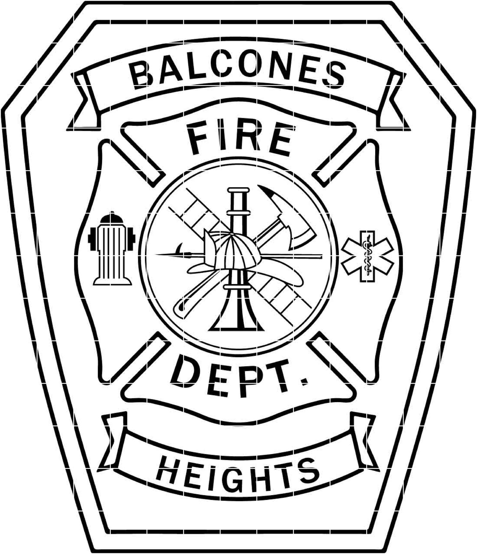 Balcones Fire Dept Heights Badge Vector File Cnc Laser Cutting, Wood ...