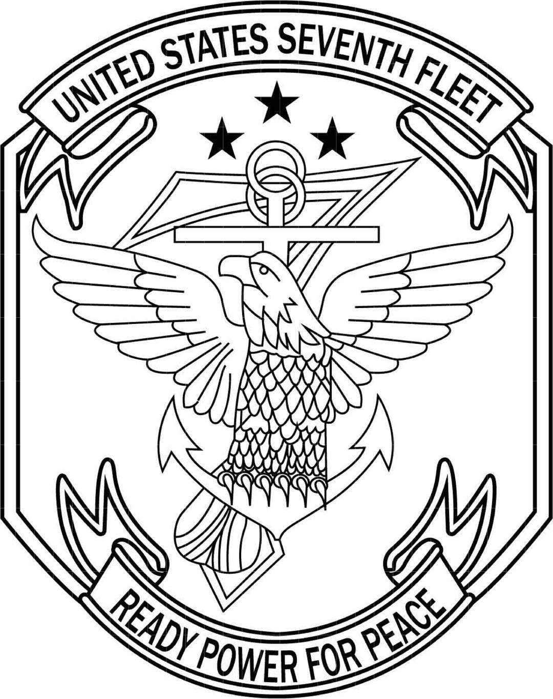 U.s Navy Seventh Fleet Usn Numbered Fleet Patch Vector File Cnc Laser ...