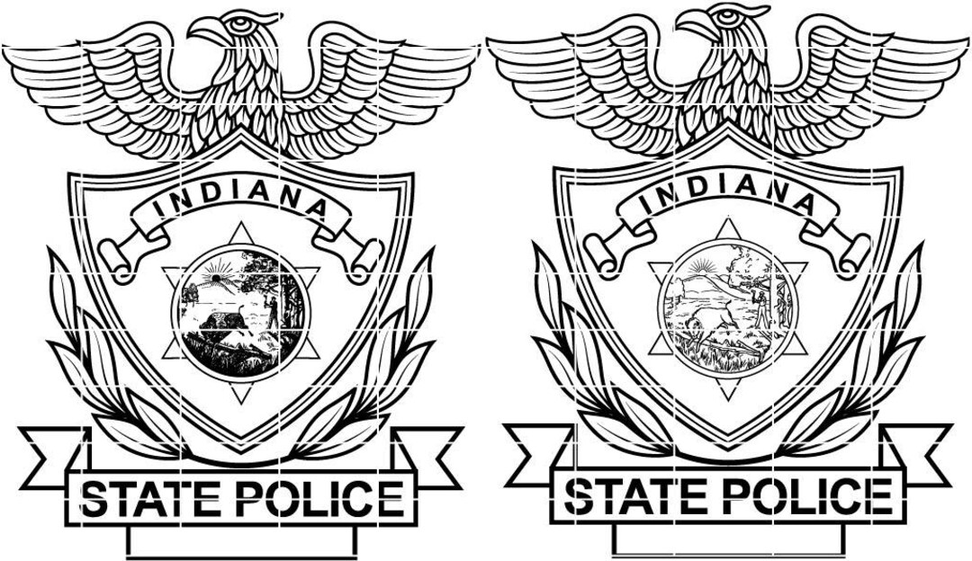 Indiana State Police Badge Vector File Cnc Laser Cutting, Wood, Metal ...