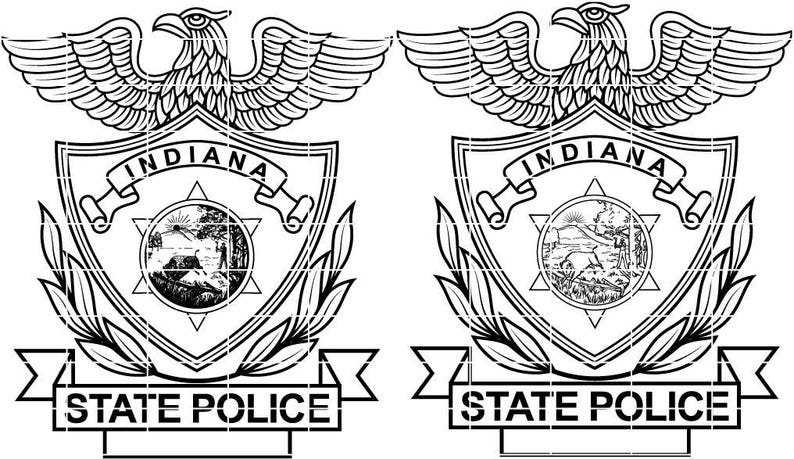 Indiana State Police Badge Vector File Cnc Laser Cutting, Wood, Metal ...