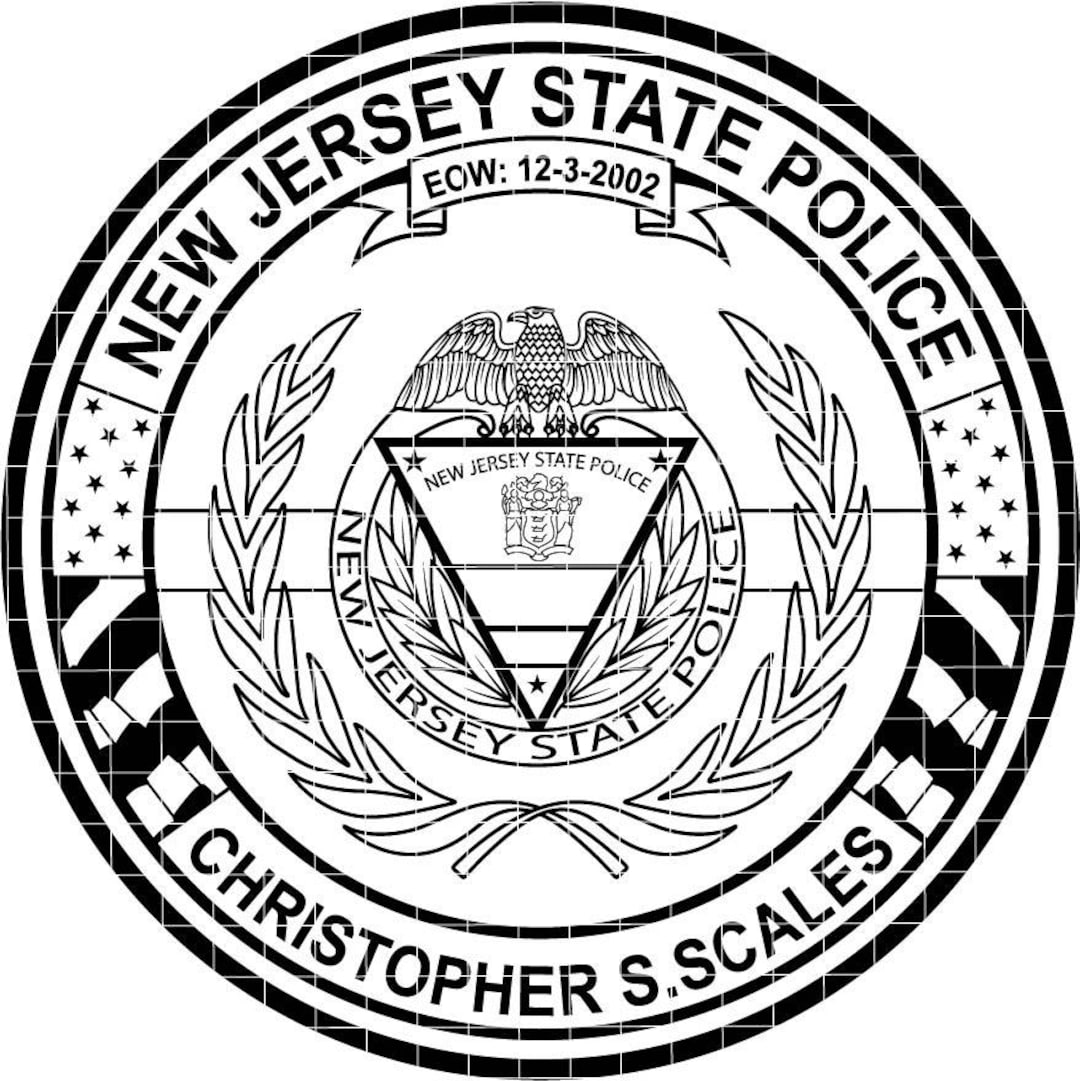 New Jersey State Police Christopher S. Scales Badge Vector File Cnc ...