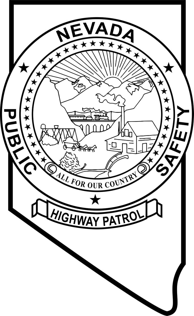 Nevada Public Safety Highway Patrol Patch Vector Filecnc Laser Cutting ...