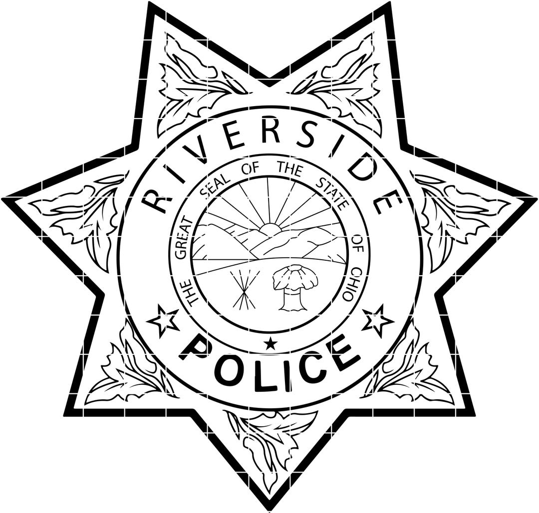 City of River Side Ohio Police Badge Vector File Cnc Laser Cutting ...