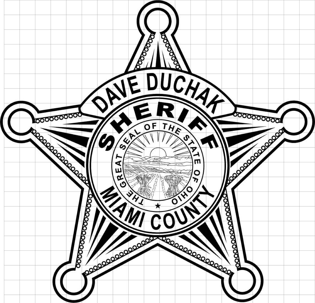 Dave Duchak Miami County Sheriffs Ohio Badge Vector File Cnc Laser ...
