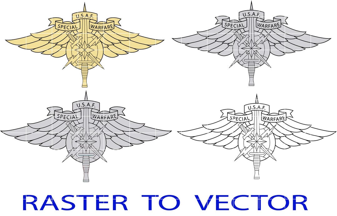 Air Force Special Warfare Badge Color and Black Vector File Cnc Laser ...