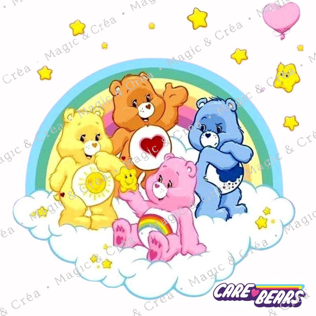 Kawaii Rainbow Teddy Bears – Retro 90s Design – Digital PNG File ...