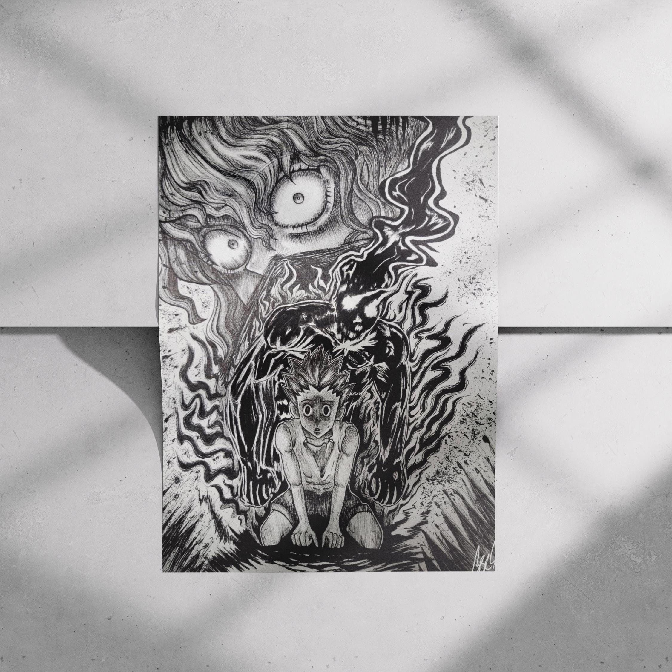 Hxh Hand-drawn Poster | Unique Manga Anime Wall Art | Fan Art Shonen ...