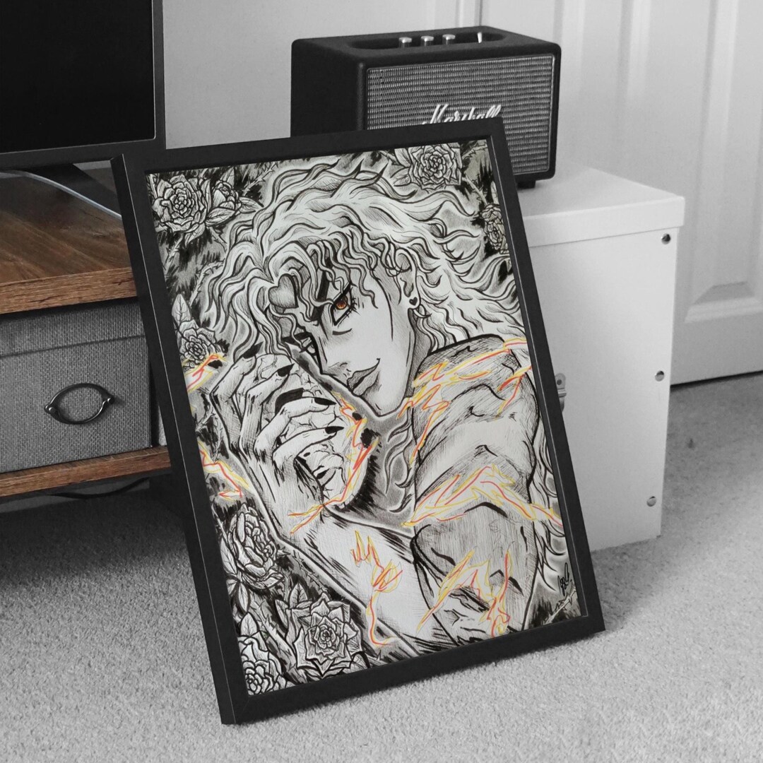 JJBA Framed Wall Art | Hand-drawn Anime Inspired Jojo's Fan Art Print ...