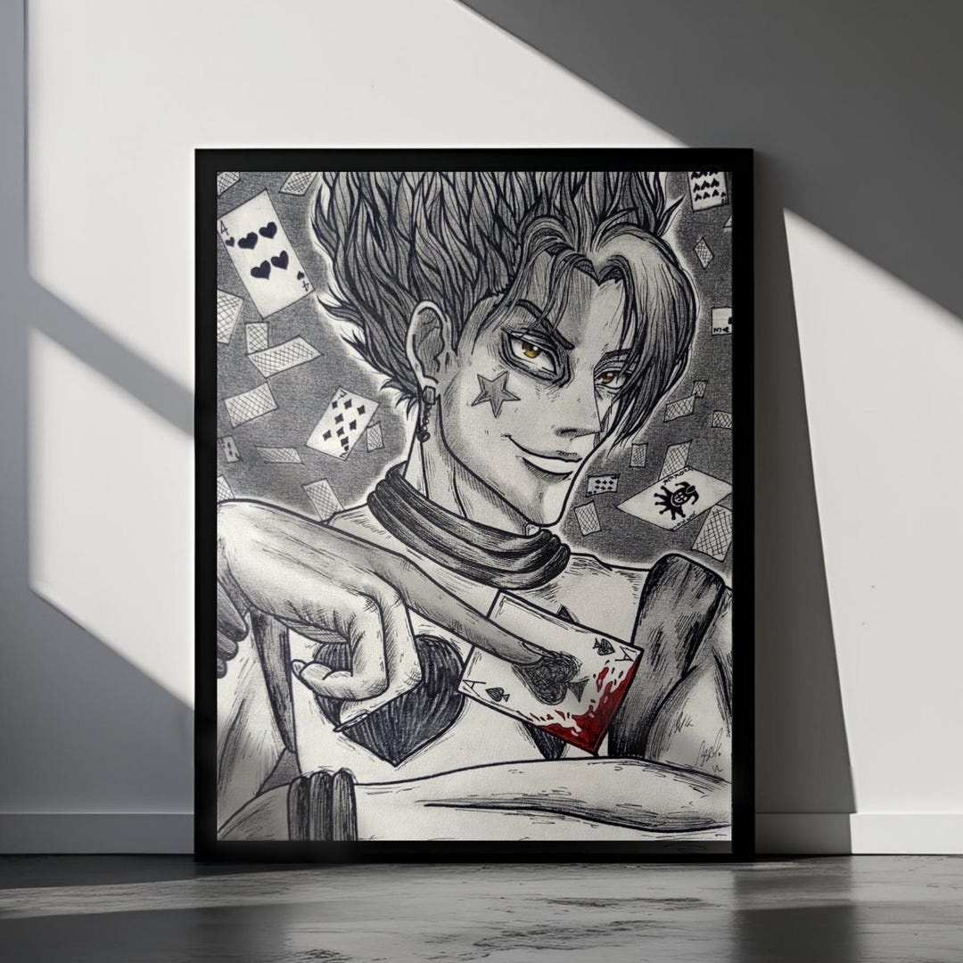 Hisoka Anime Fan Art Print: Handmade Manga Illustration - Etsy