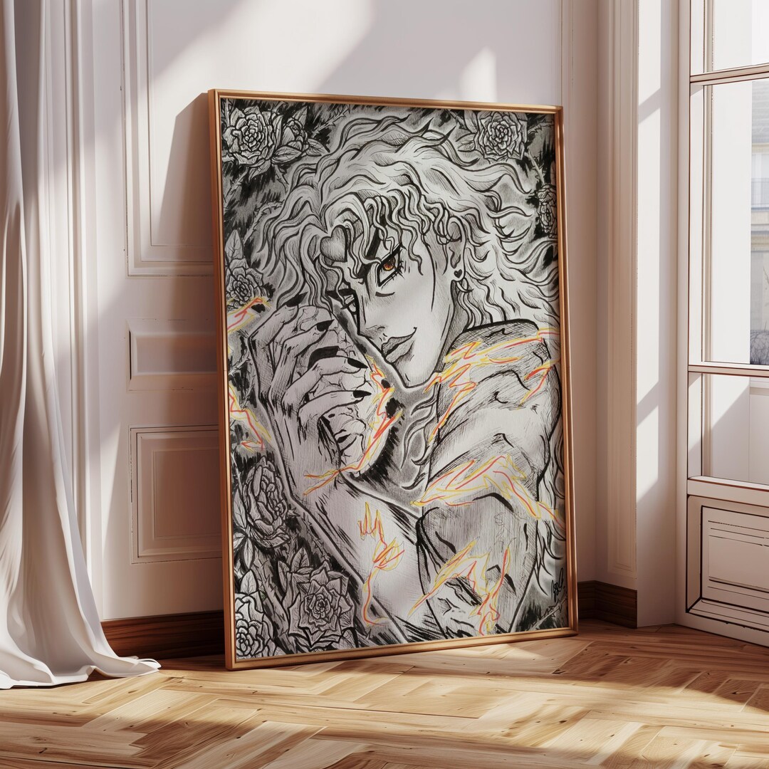 JJBA Framed Wall Art | Hand-drawn Anime Inspired Jojo's Fan Art Print ...