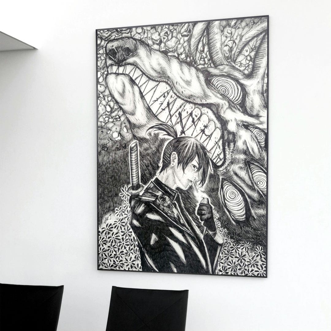 Hand-drawn Aki Poster | Chainsaw Man Anime Manga Wall Art | Original ...