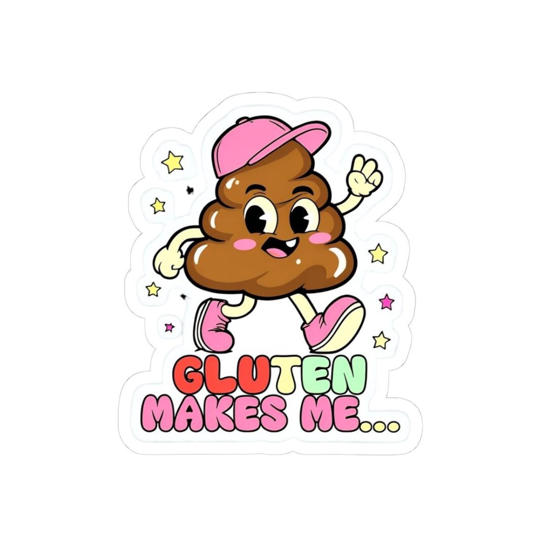 Funny Gluten Poop Sticker, Adult Humor, Meme Sticker, Laptop Decal ...