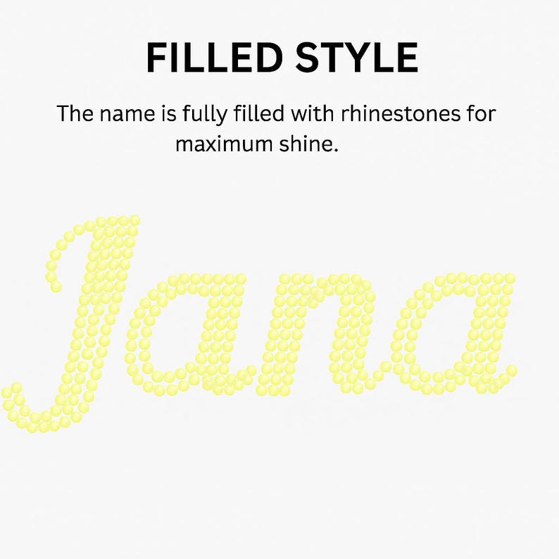 Custom Name Rhinestone Transfer | Ready to Press | Glitter + SS10 ...