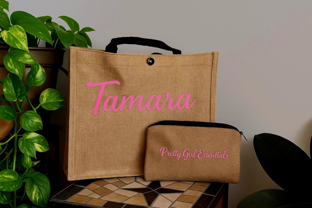 Personalized Tote Bag + Matching Cosmetic Bag| Efficient for Travel ...