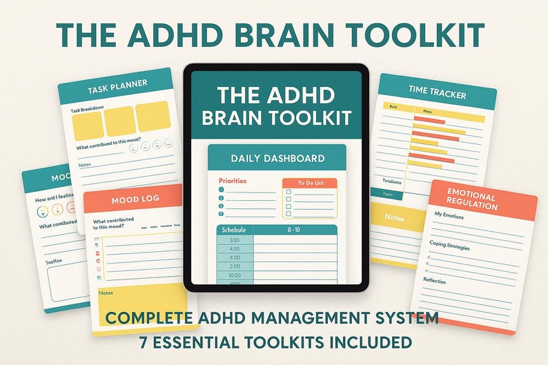 ADHD Brain Toolkit Printable | Digital Prints | Professional ADHD ...