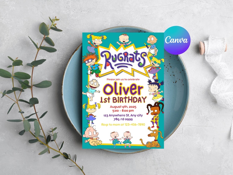 Rugrats Birthday Invitation - Rugrats Baby Shower Party Invite ...