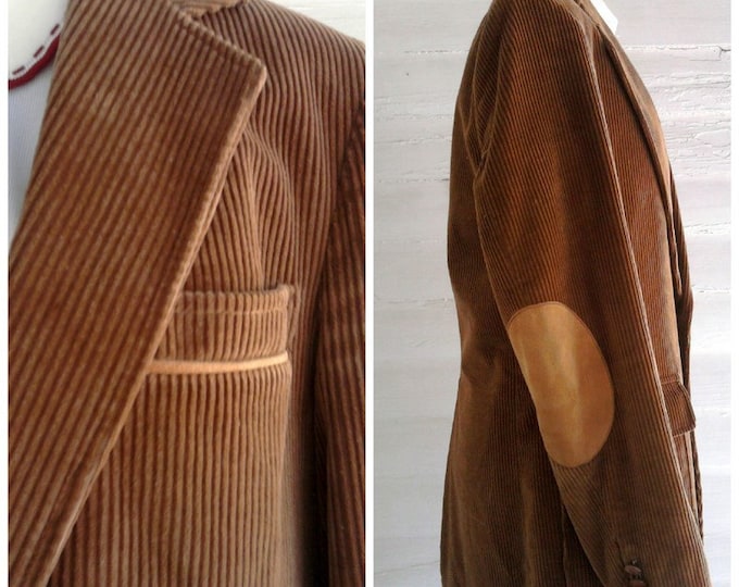 Vintage Men's Camel CORDUROY Professor Jacket With Suede ELBOW Patches ...