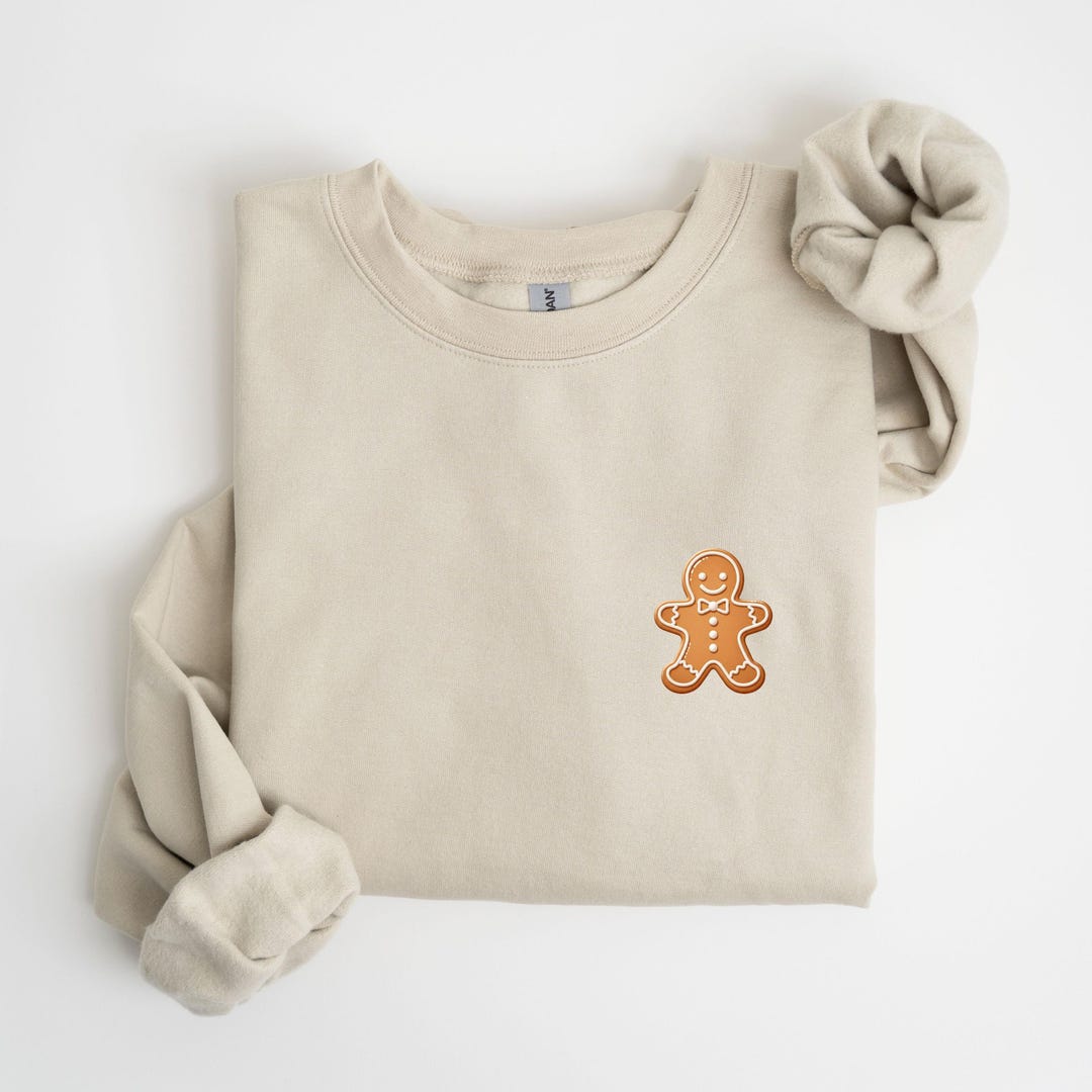 Minimalist Gingerbread Man Sweater Subtle | Cute Pocket Christmas ...