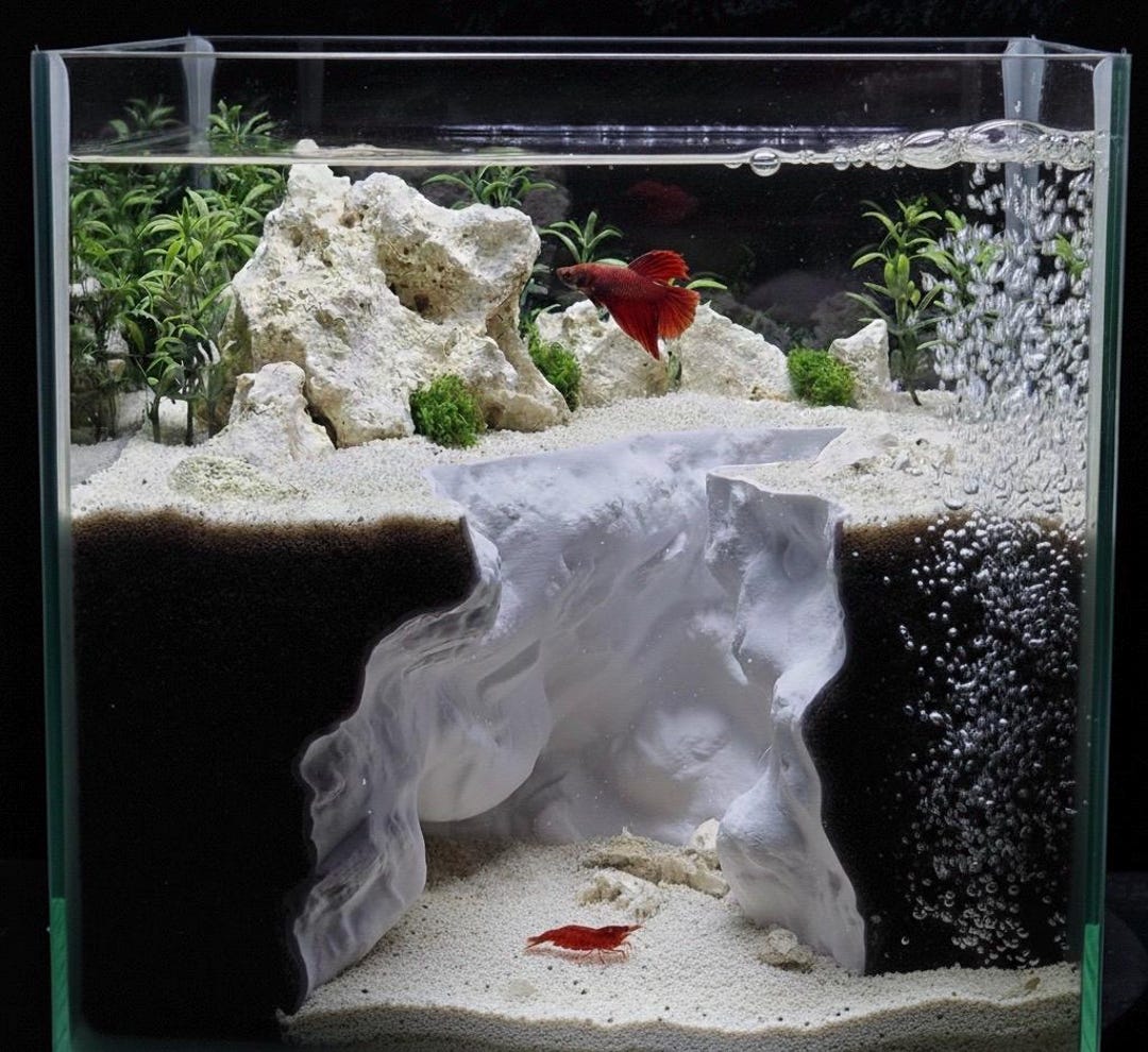 The Parted Sea Aquarium Cave Decor | Ocean Wave Aquarium Ornament ...