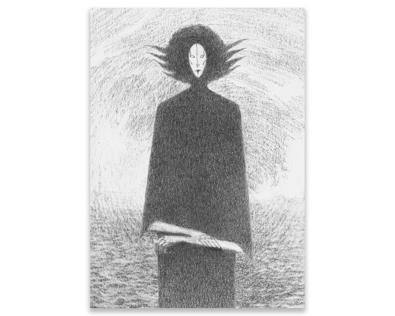 Death Mage Art Print - Hypnotic Gothic Fantasy Illustration of Ghostly ...