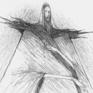 Seer Art Print, 5x7. Mystical Dark Fantasy Drawing of Occult Witch ...