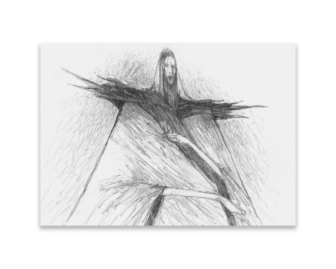 Seer Art Print, 5x7. Mystical Dark Fantasy Drawing of Occult Witch ...