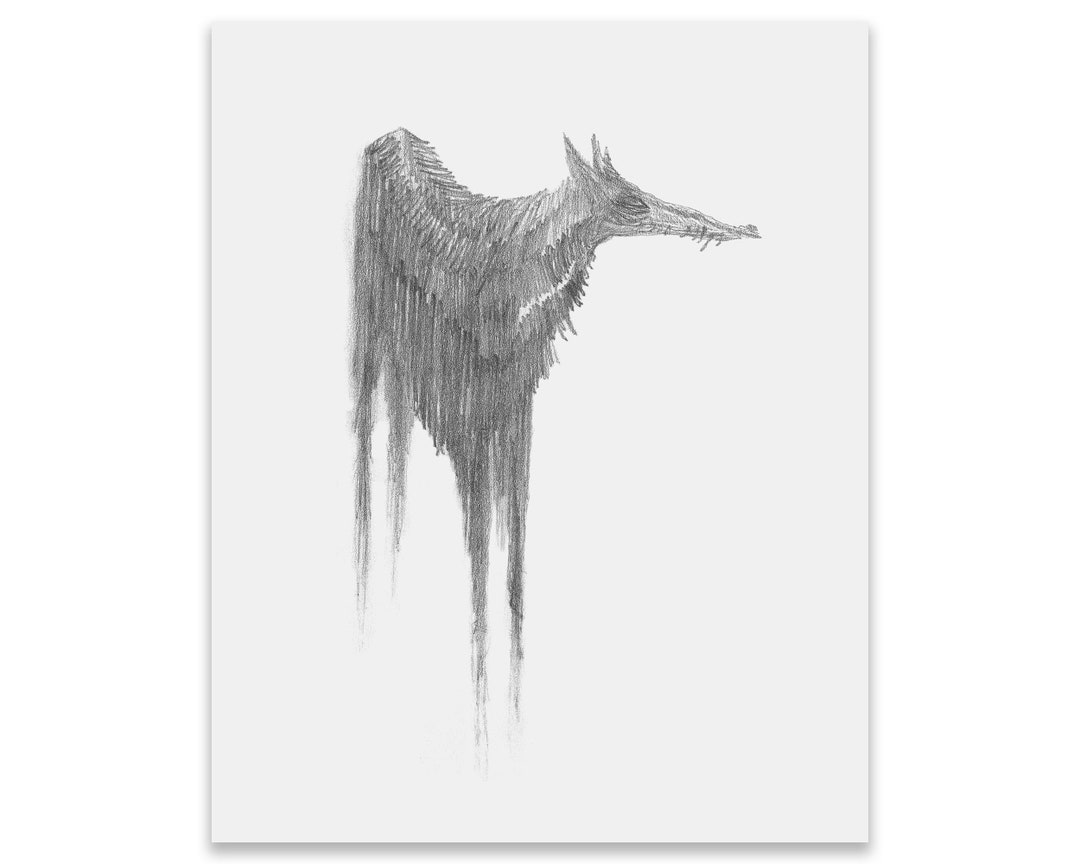 Wolf Art Print, 8x10. Dark Fantasy Illustration, Gothic Lupine Creature ...