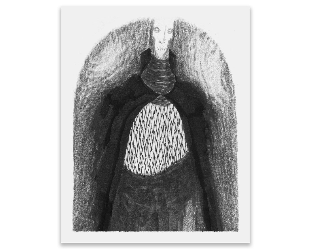 Vampire Art Print - Folk Horror Zombie Wall Art for Gothic Home Decor ...