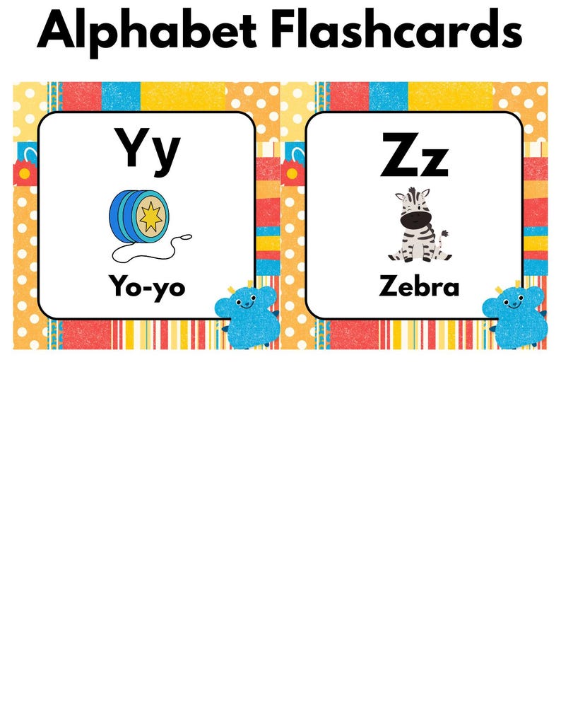 Alphabet Flashcards, Kids Printable Learning Cards, ABC Digital ...