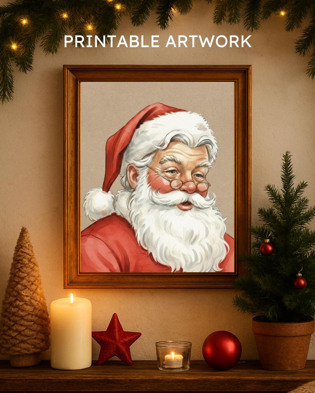 Vintage Style Santa Claus Profile Digital Download - Etsy