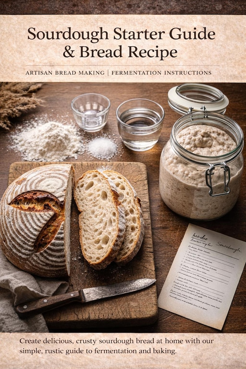 Sourdough Starter Guide & Bread Recipe: Easy Artisan Baking at Home - Etsy