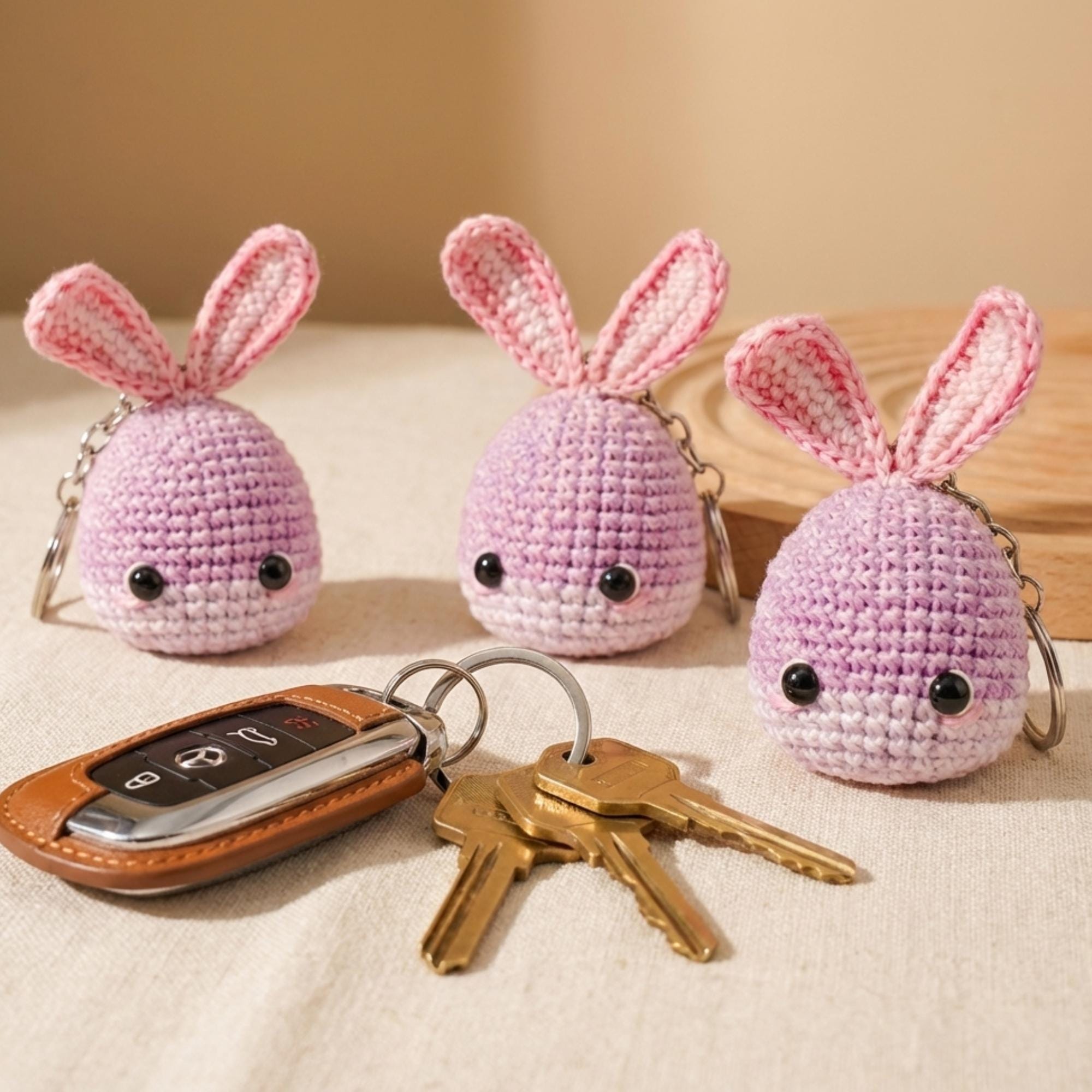 Crochet Bunny Keychain Pattern PDF | Amigurumi Bunny Keychain ...