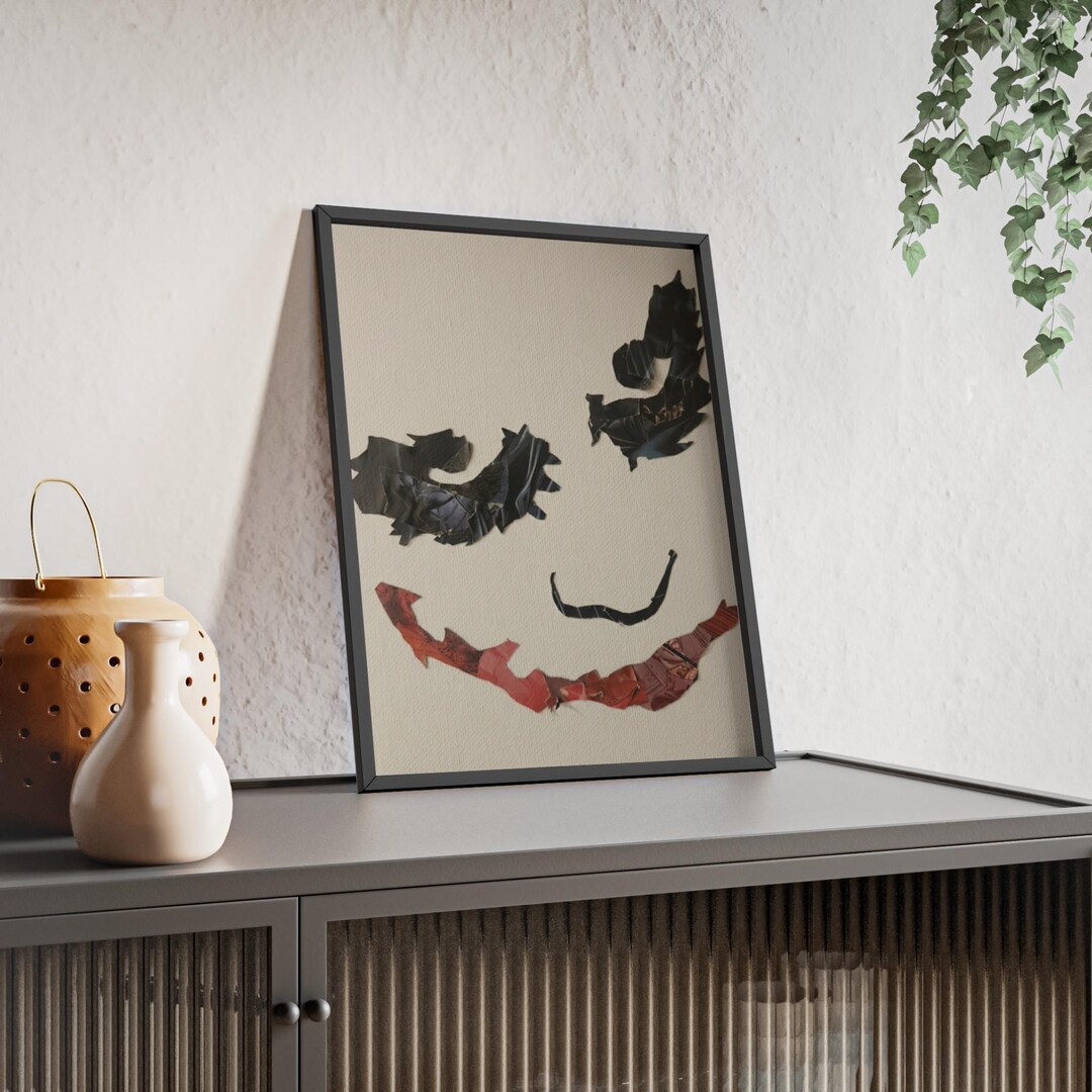 Abstract Evil Clown Smile Poster With Wooden Frame | Wall Art - Etsy