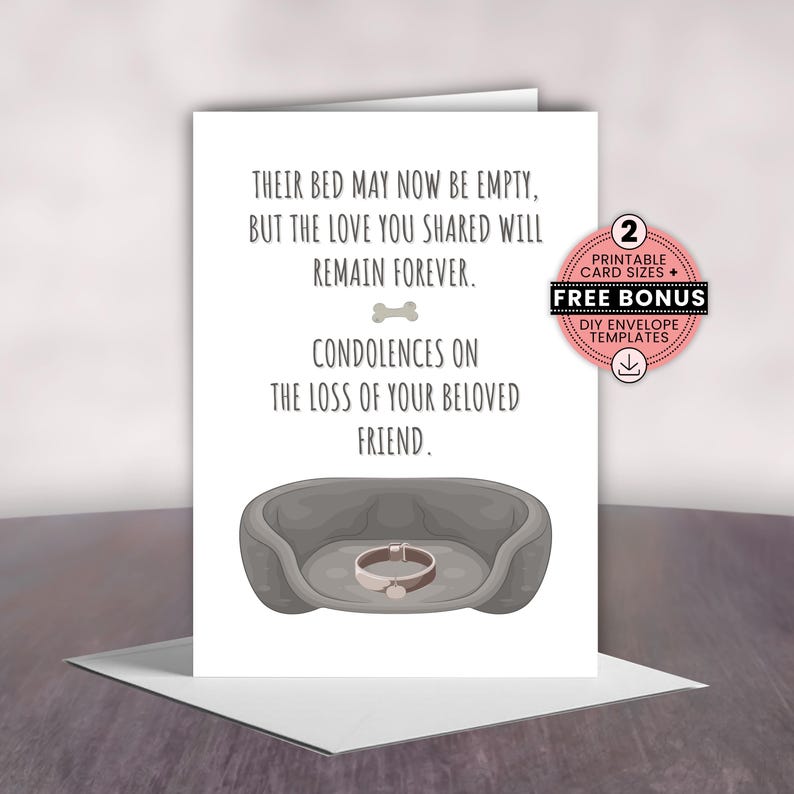 Dog Sympathy Card, Printable Pet Bereavement Memorial Gift, FREE ...