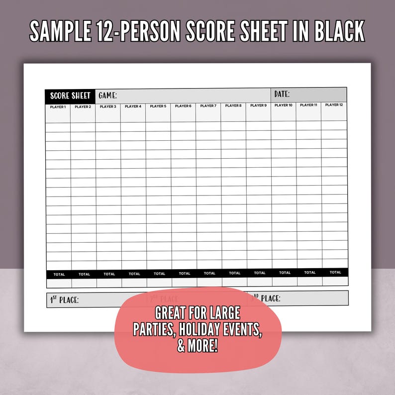 60 Printable Score Sheet Bundle - Dice, Cards, Board Game Trackers for ...