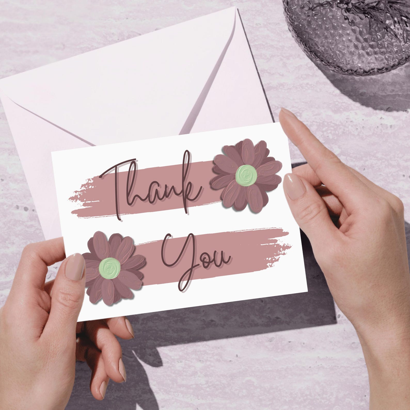 Printable Thank You Card, FREE Envelope Template, Appreciation Gift for ...