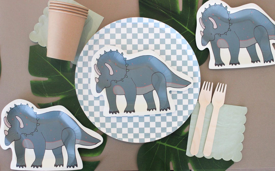 Dino Party Plates SET OF 4 - Etsy