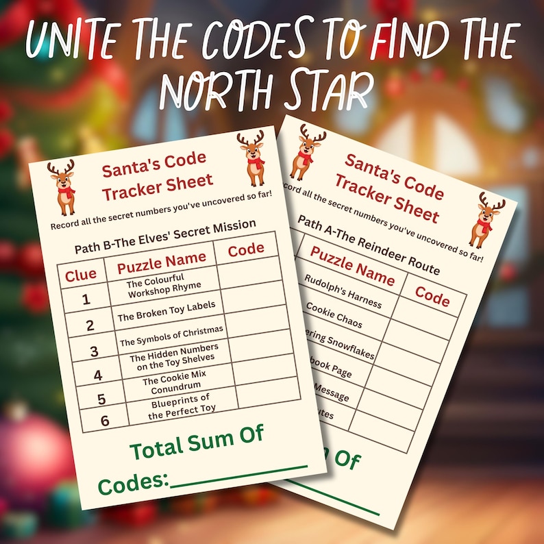 Printable Christmas Escape Room Game – Save Santa DIY Puzzle Kit | At ...