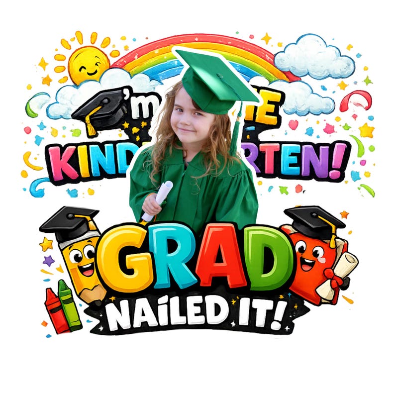 2026 Kindergarten Graduation Canva T-shirt Template, Kids Grad Design ...