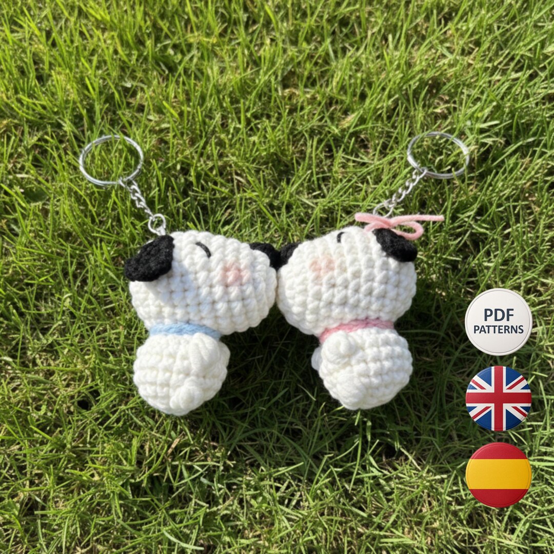 Crochet Pattern - Digital Pattern - Amigurumi Puppy Keychains in Love ...
