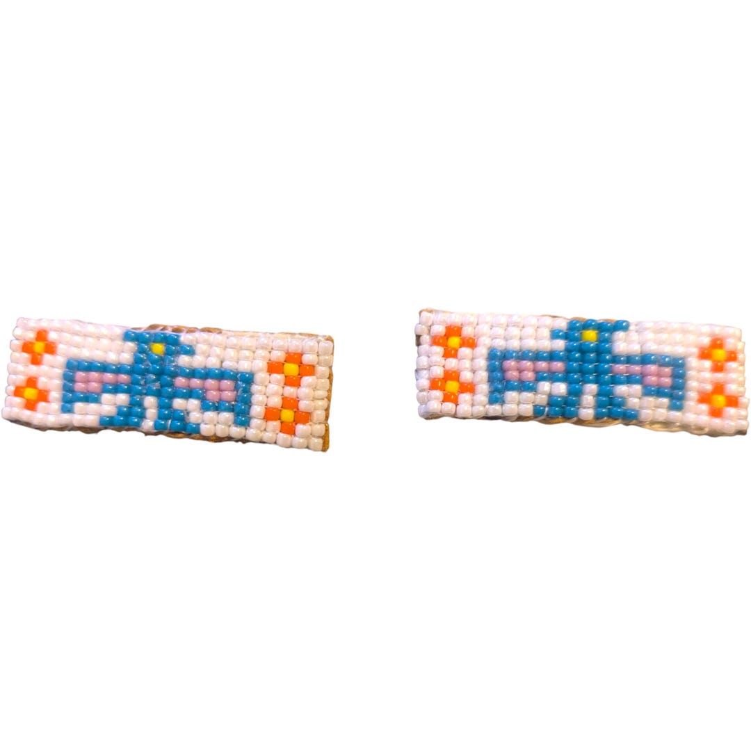 Handmade Loom Beaded Indigenous Hair Barrettes Boho - Etsy