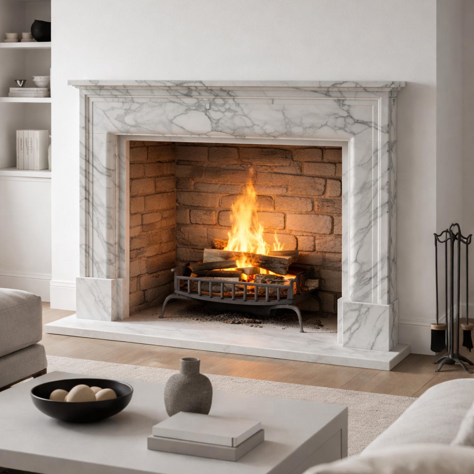 Calacatta Oro Marble Fireplace Mantel, Hand Carved Marble Fireplace ...