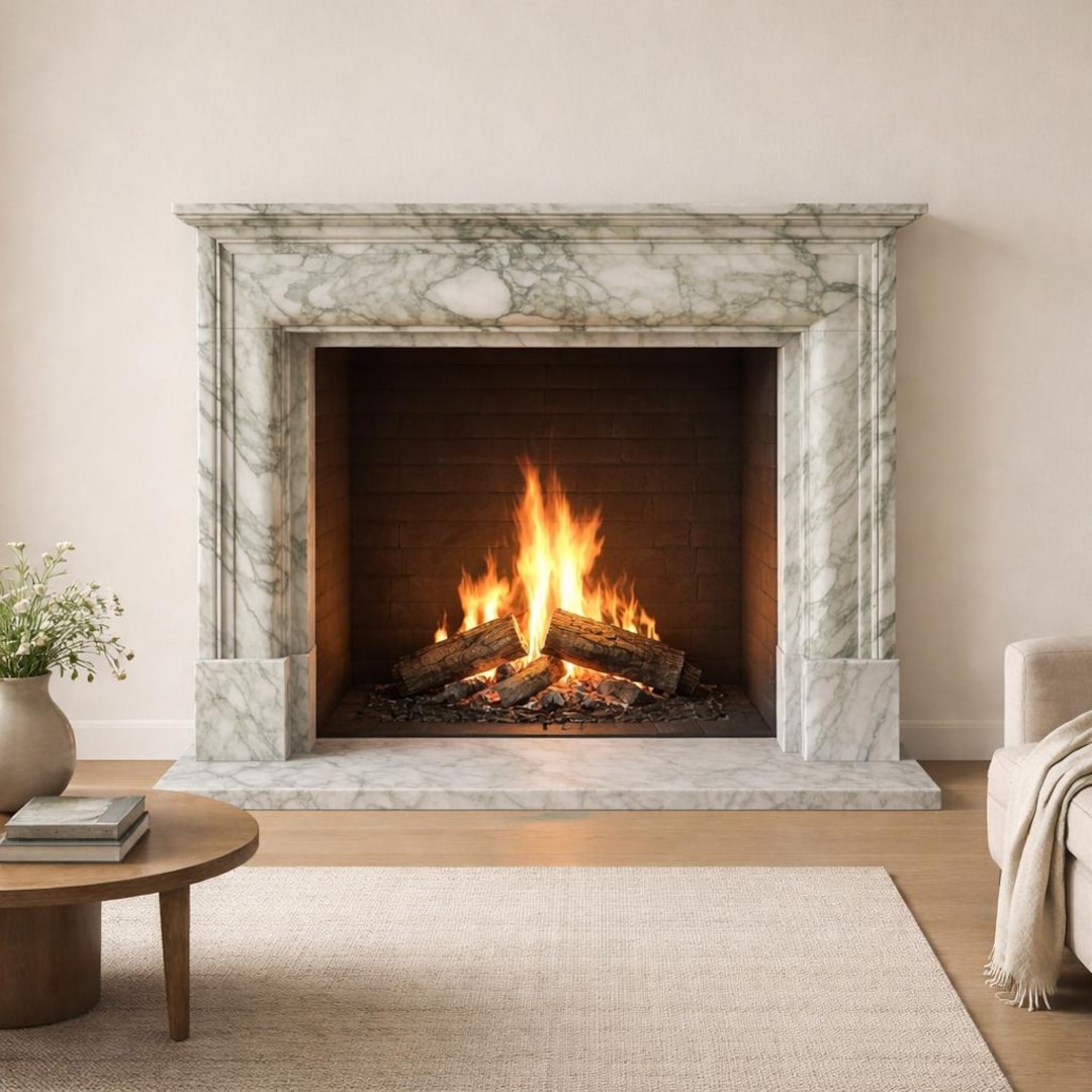 Calacatta Oro Marble Fireplace Mantel, Hand Carved Marble Fireplace ...
