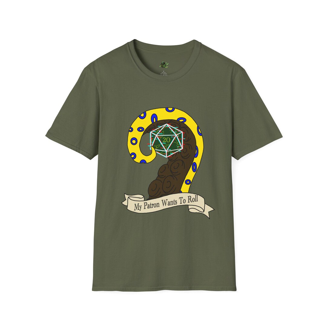 Patron Rolling Glitch T-shirt | Casual Gamer Tee, D&D Shirt, Gifts for ...