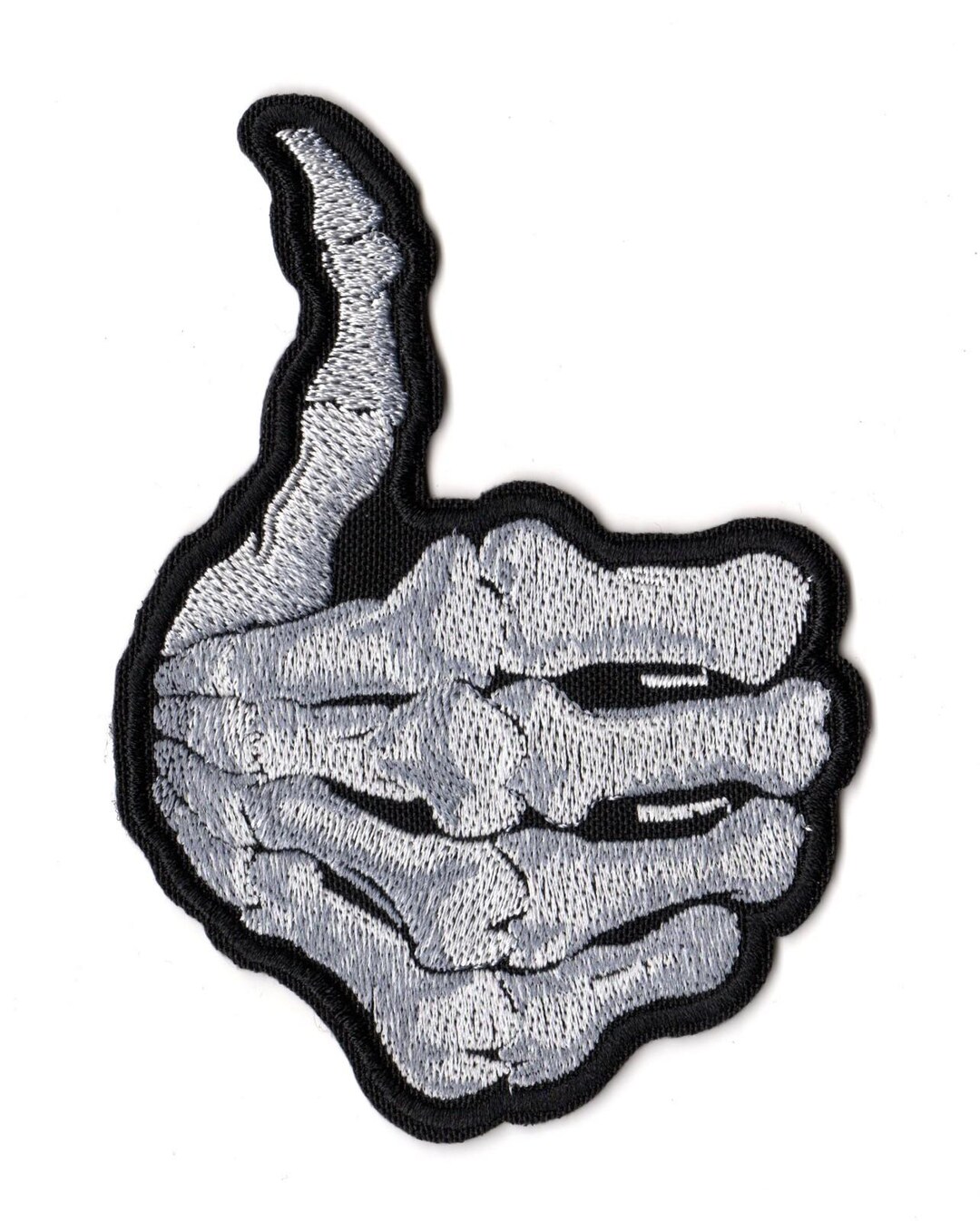 Thumbs up Skeleton Embroidered Sew-on Patch | Yes Approval Gesture ...
