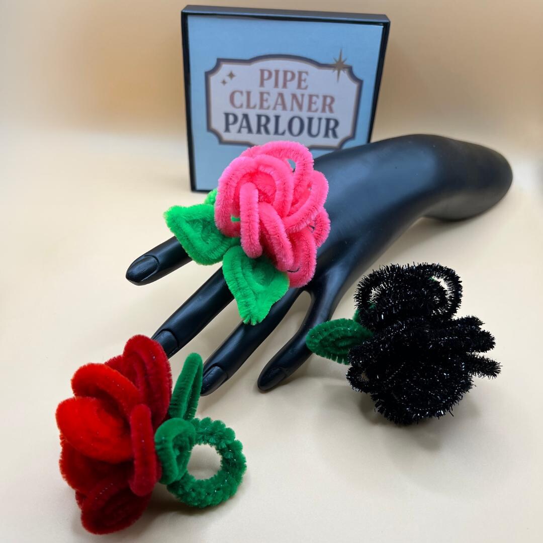 Retro Flower Ring – Handmade Pipe Cleaner Rose in Vintage Style - Etsy