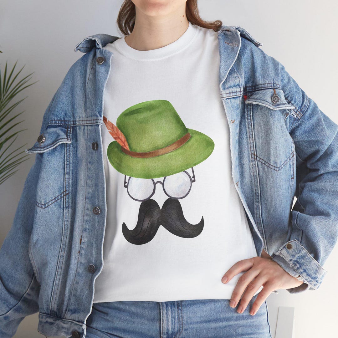 Oktoberfest Inspired Tee - Quirky Mustache & Hat Design, Perfect for ...