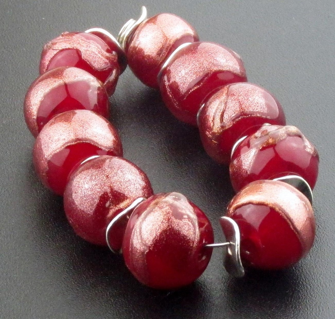 Made to Order (MTO) –handmade Red Rounds Decorated With Goldstone ...