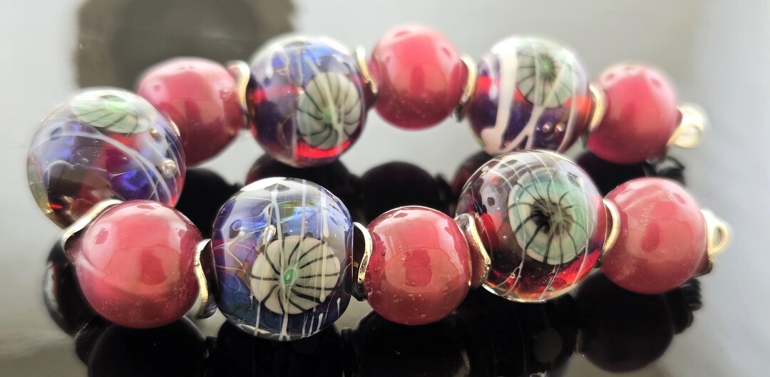 Handmade Silver Pink Clio Decorated With Murini and Silvered Ivory ...